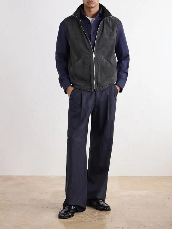 VALSTAR Reversible Suede And Shell Vest - Black