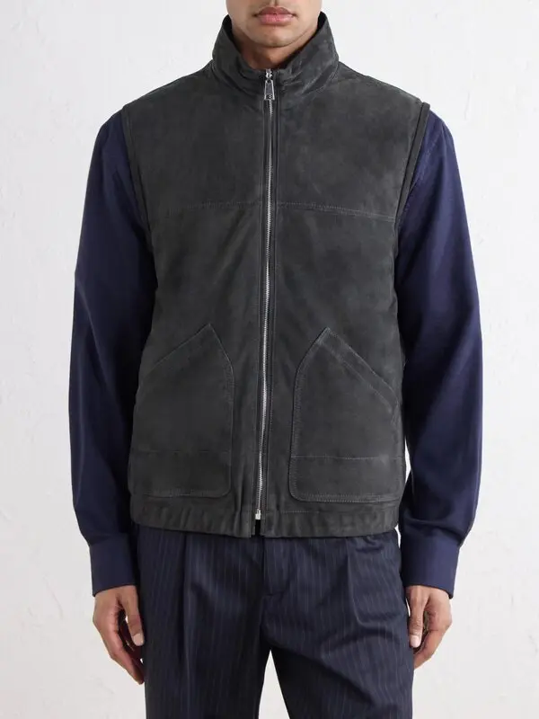 VALSTAR Reversible Suede And Shell Vest - Black