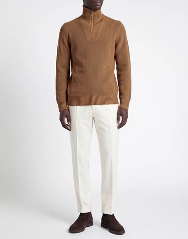 GRAN SASSO Virgin Wool Zip Neck Sweater - Beige