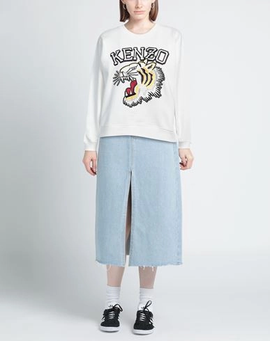 Kenzo Cotton, Elastane, And Viscose Sweatshirt With Embroidered Logo - White