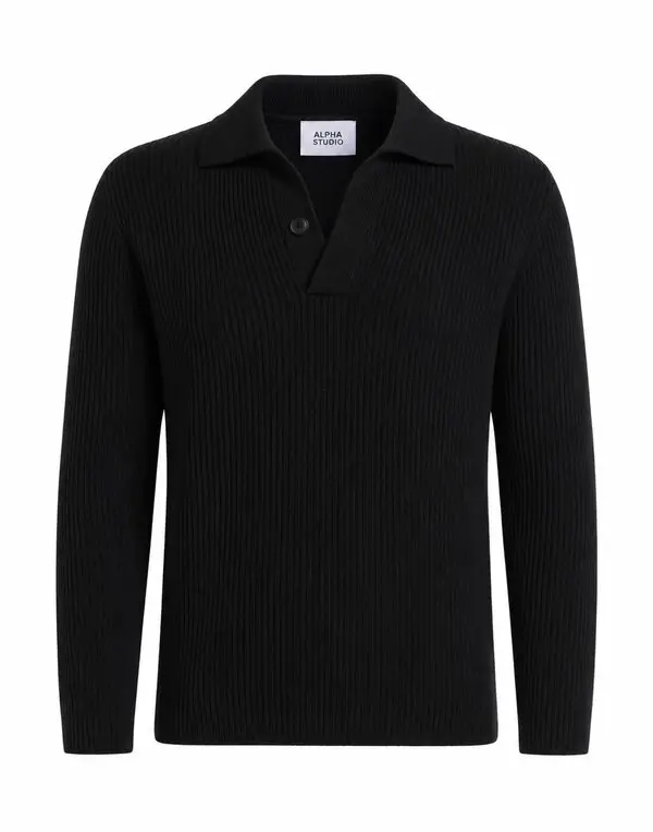 Alpha Studio Sweater Size Merino Wool - Black