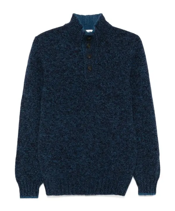 GRAN SASSO Mock-neck Button Cardigan