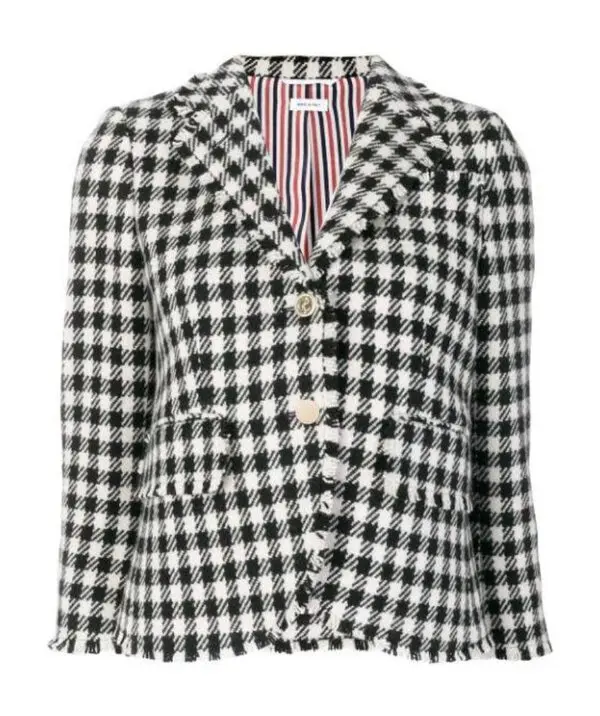 Thom Browne Plaid Cashmere Suit Jacket - Gray
