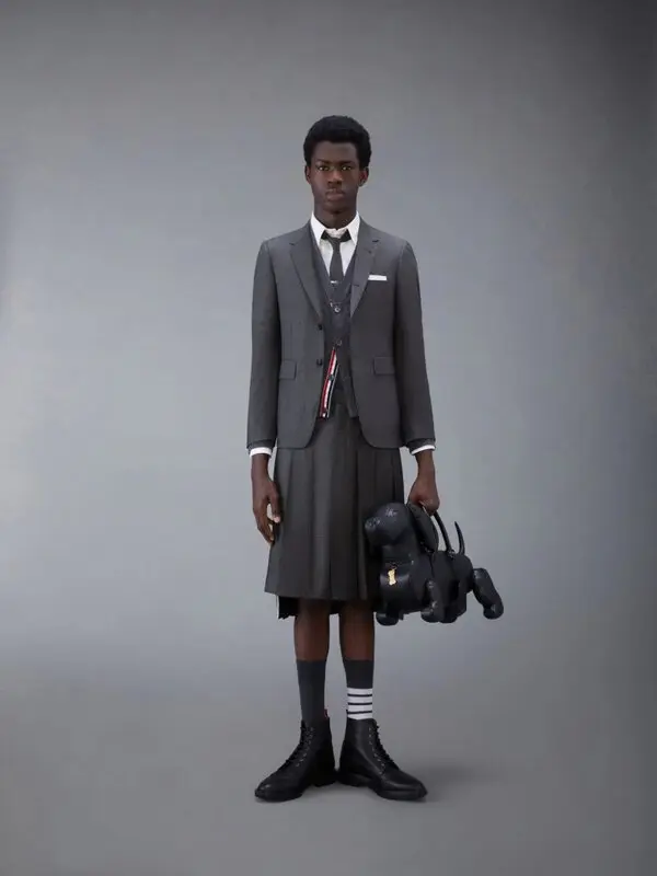 Thom Browne Classic-rise Pleated Skirt - Dark Gray