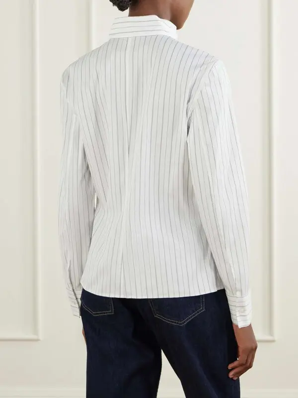 Theory Striped Cotton-blend Poplin Shirt