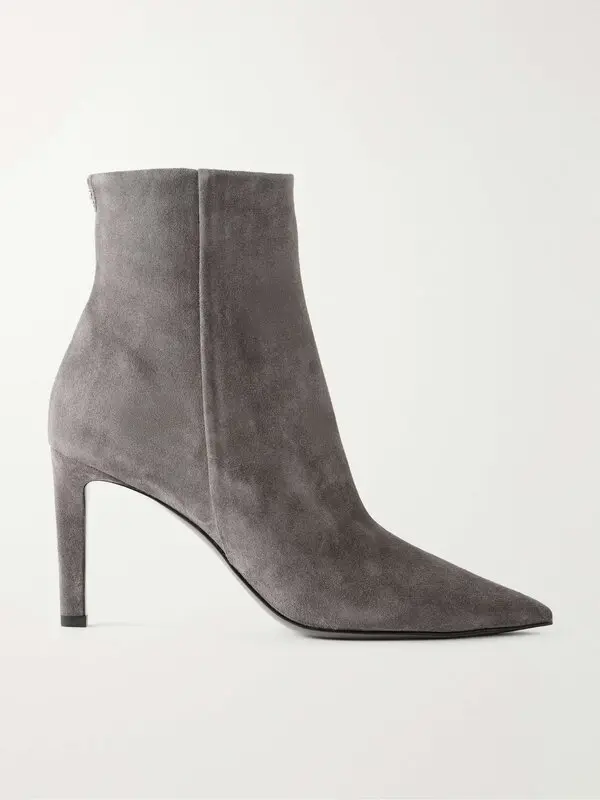 JIMMY CHOO Frankie 85 Suede Ankle Boots - Gray