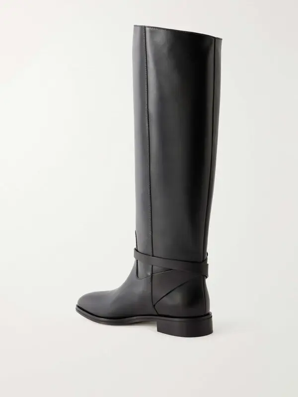 JIMMY CHOO Lawton Knotted Leather Knee Boots