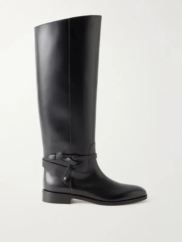 JIMMY CHOO Lawton Leather Knee Boots - Black