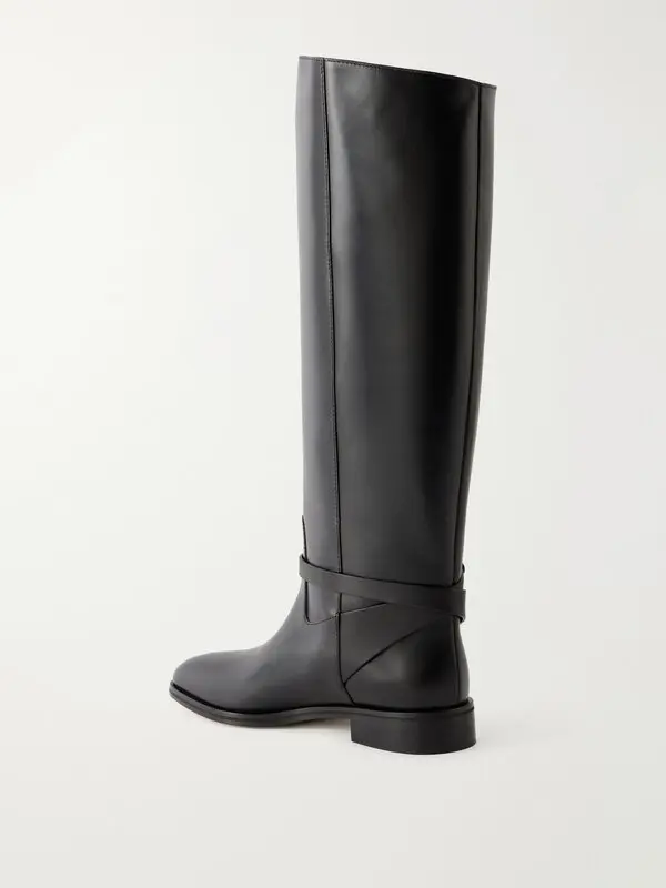 JIMMY CHOO Lawton Leather Knee Boots - Black