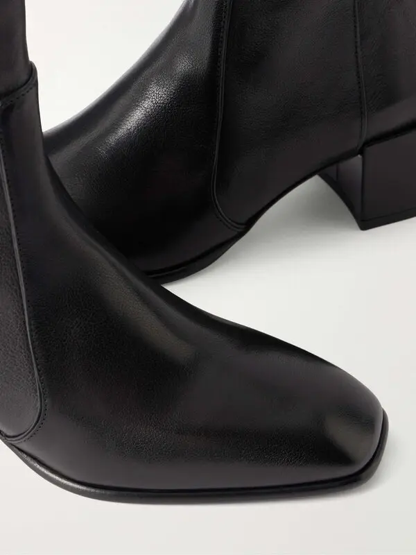 JIMMY CHOO Eliot 45 Full-grain Leather Ankle Boots