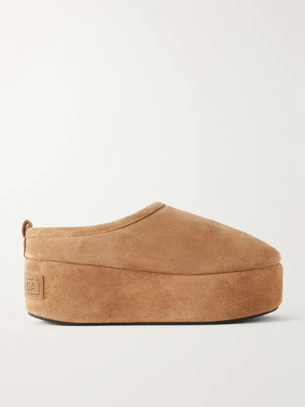 Balenciaga Alaska Platform Suede Mules
