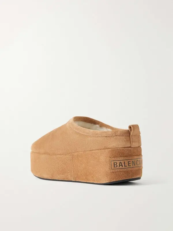 Balenciaga Alaska Platform Suede Mules