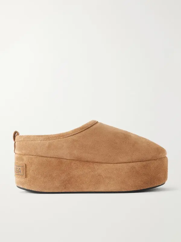 Balenciaga Alaska Platform Suede Mules