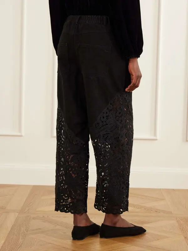 Sea Shiloh Embroidered Barrel-leg Jeans