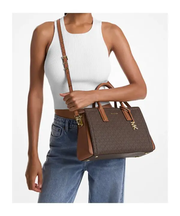 Michael Kors Laila Medium Signature Logo Satchel