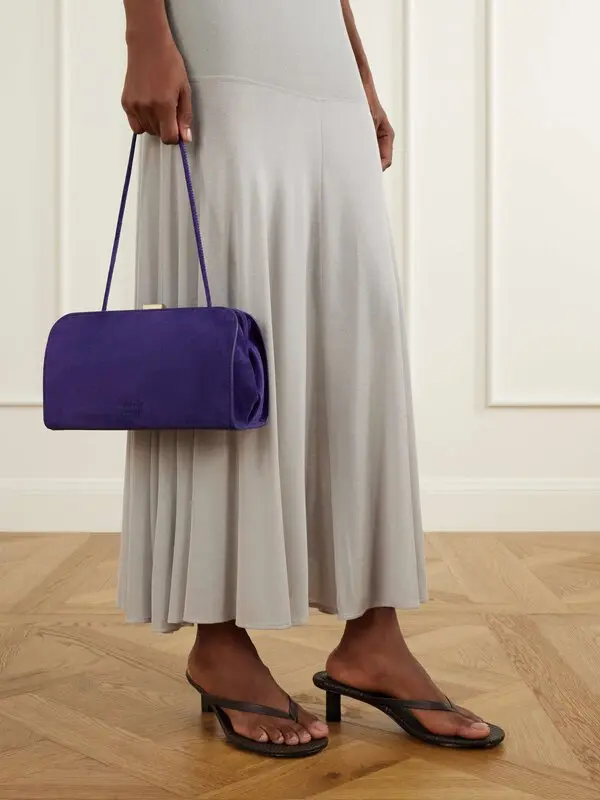 LOEFFLER RANDALL Zella Suede Clutch - Purple