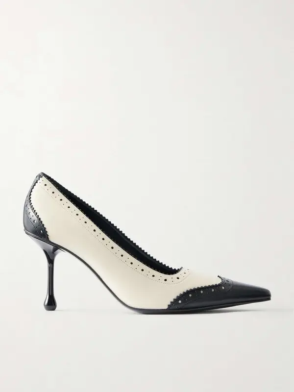 JIMMY CHOO Ixia 80 Two-tone Leather Pumps