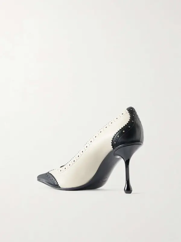 JIMMY CHOO Ixia 80 Two-tone Leather Pumps