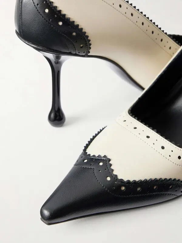 JIMMY CHOO Ixia 80 Two-tone Leather Pumps