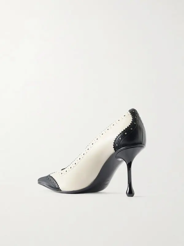 JIMMY CHOO Ixia 80 Two-tone Leather Pumps
