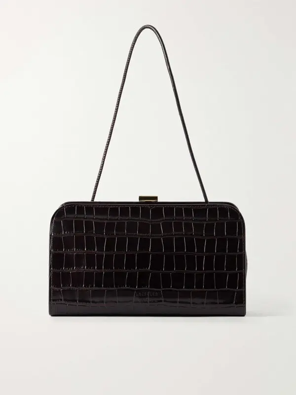 LOEFFLER RANDALL Zella Croc-effect Leather Clutch