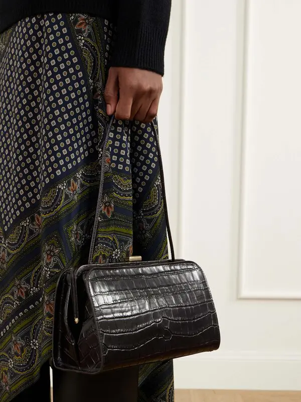 LOEFFLER RANDALL Zella Croc-effect Leather Clutch