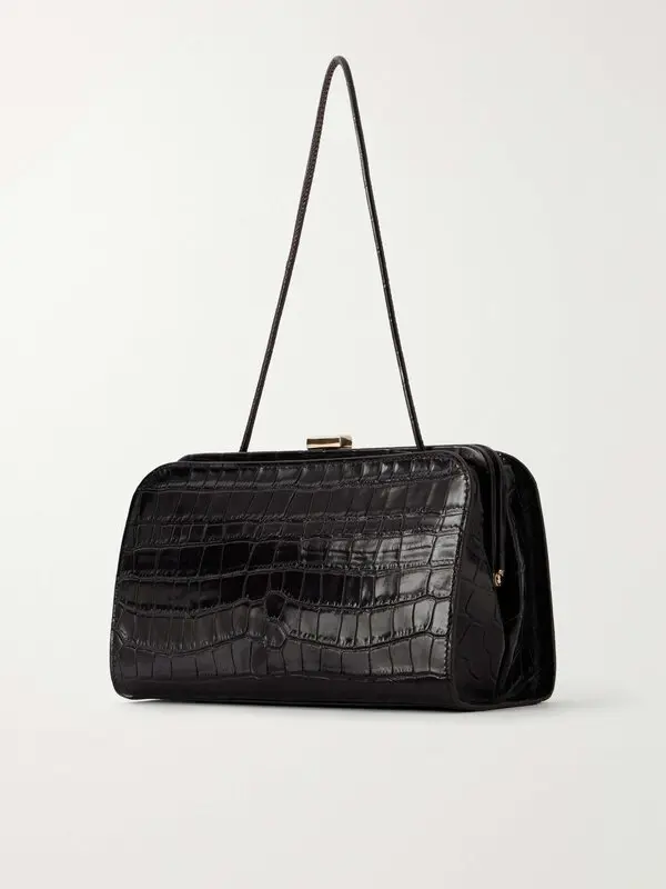 LOEFFLER RANDALL Zella Croc-effect Leather Clutch