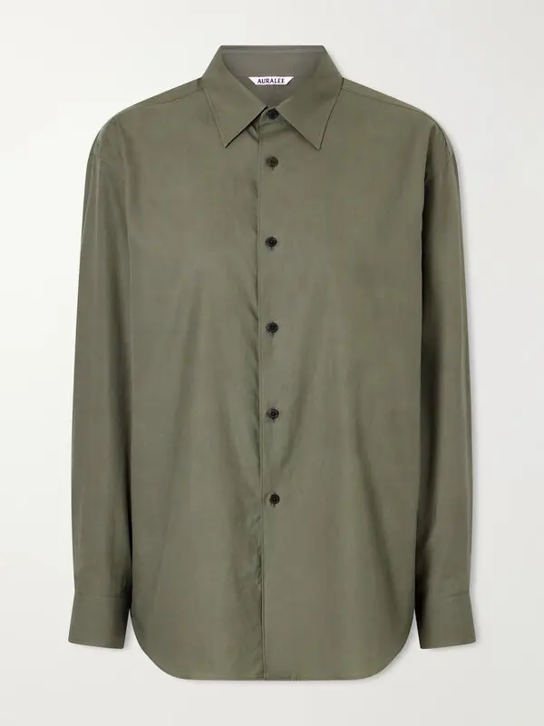 Auralee Cotton Twill Button-down Shirt