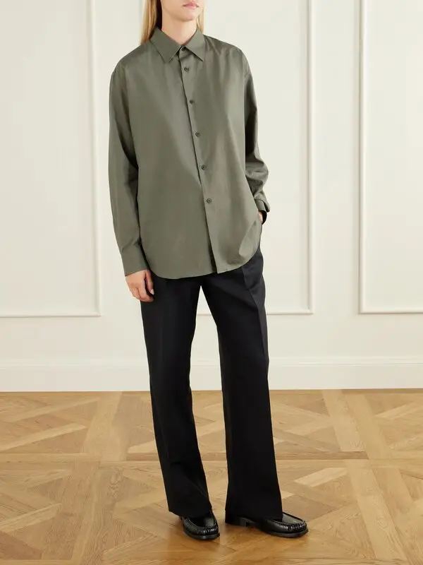 Auralee Cotton Twill Button-down Shirt