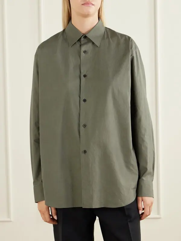 Auralee Cotton Twill Button-down Shirt