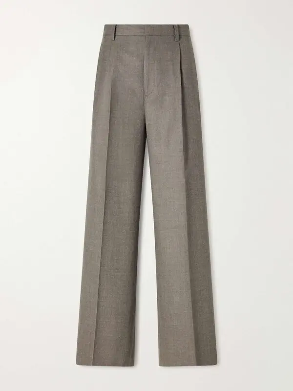 Auralee Pleated Wool Straight-leg Pants