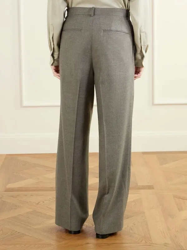Auralee Pleated Wool Straight-leg Pants