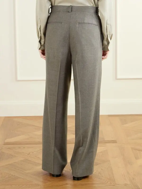 Auralee Pleated Wool Straight-leg Pants