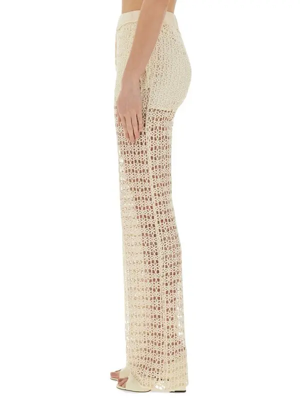 ALYSI Macrame Straight-leg Semi-sheer Trousers