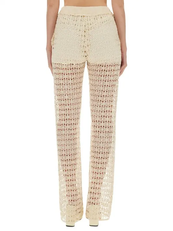 ALYSI Macrame Straight-leg Semi-sheer Trousers
