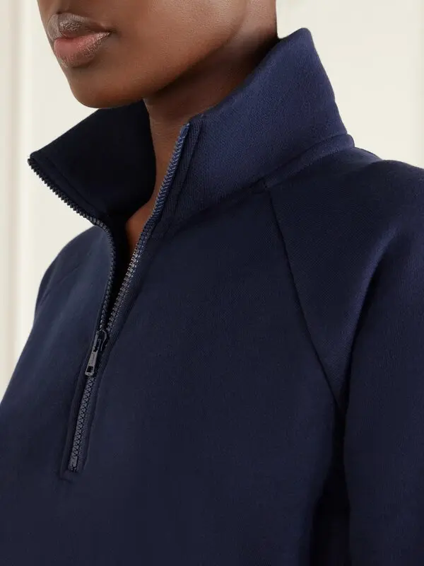 JAMIE HALLER Quarter Zip Cotton Sweatshirt