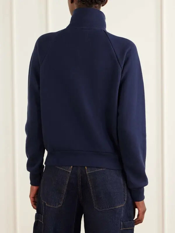 JAMIE HALLER The Quarter Zip Cotton Sweatshirt