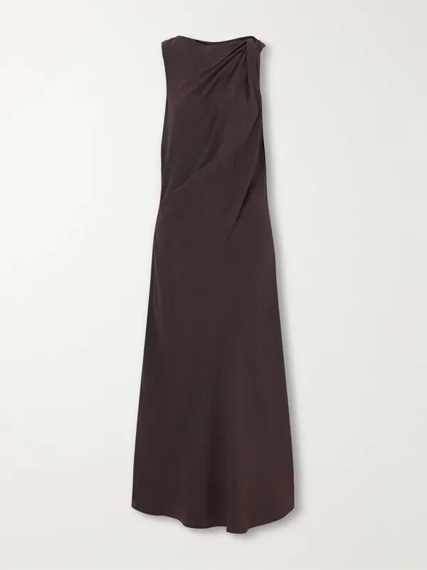 Theory Knotted Crepe Midi Dress - Bronze