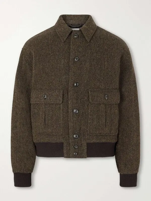 VALSTAR Colin Virgin Wool Bomber Jacket - Brown