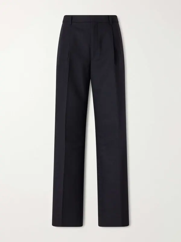 Auralee Wool And Cotton-blend Straight-leg Pants