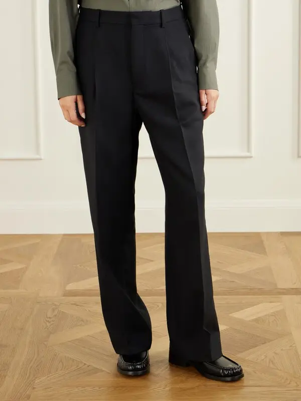 Auralee Wool And Cotton-blend Straight-leg Pants