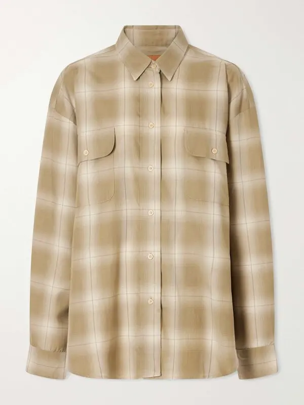 JAMIE HALLER The Big Checked Cotton-flannel Shirt