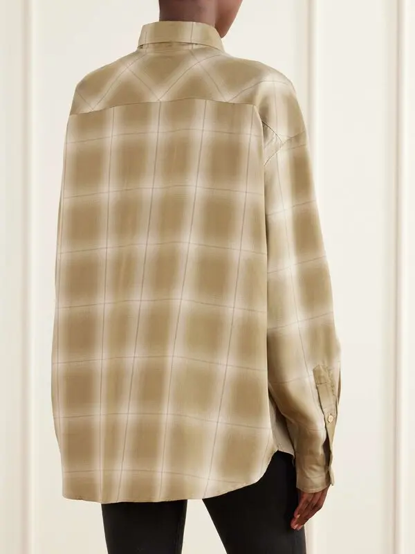 JAMIE HALLER The Big Checked Cotton-flannel Shirt