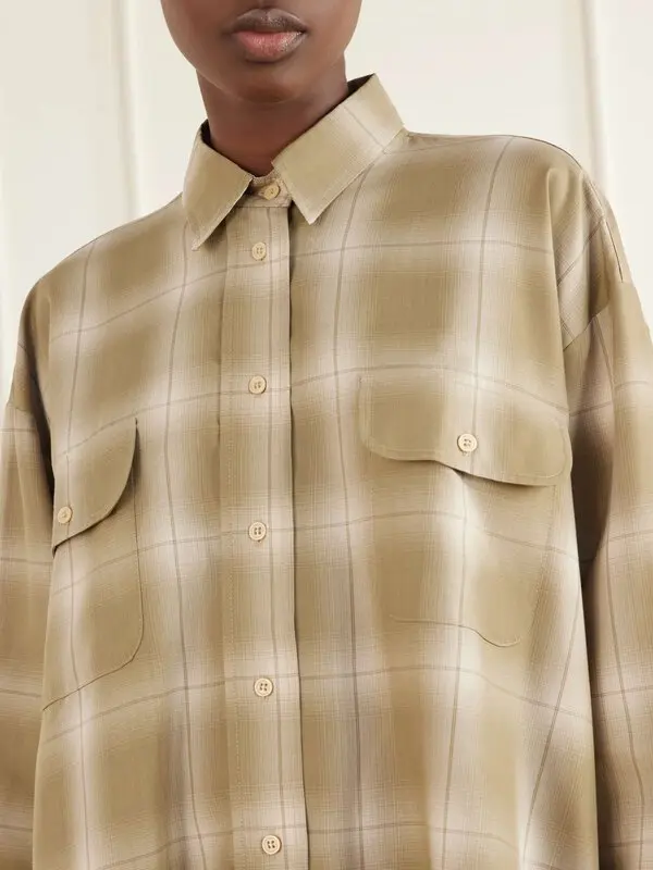 JAMIE HALLER The Big Checked Cotton-flannel Shirt