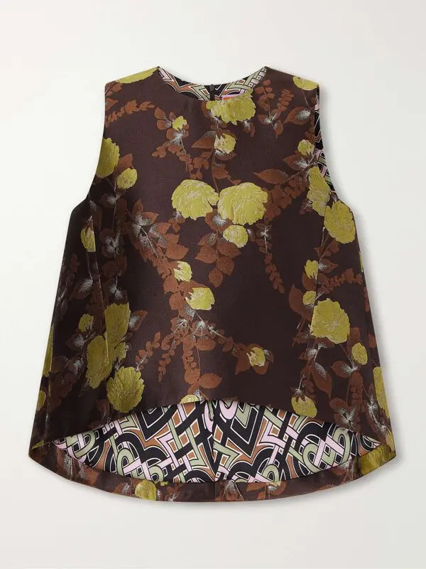 La DoubleJ La Scala Jacquard Top - Brown