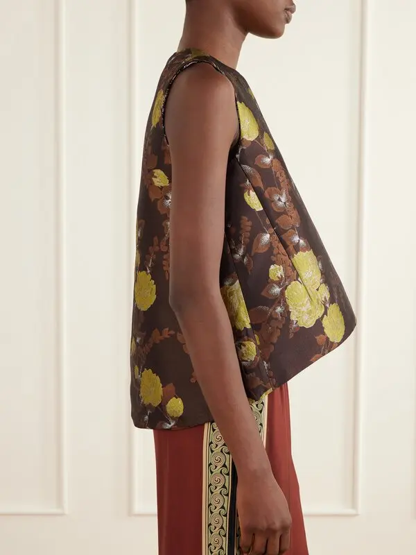 La DoubleJ La Scala Jacquard Top - Brown