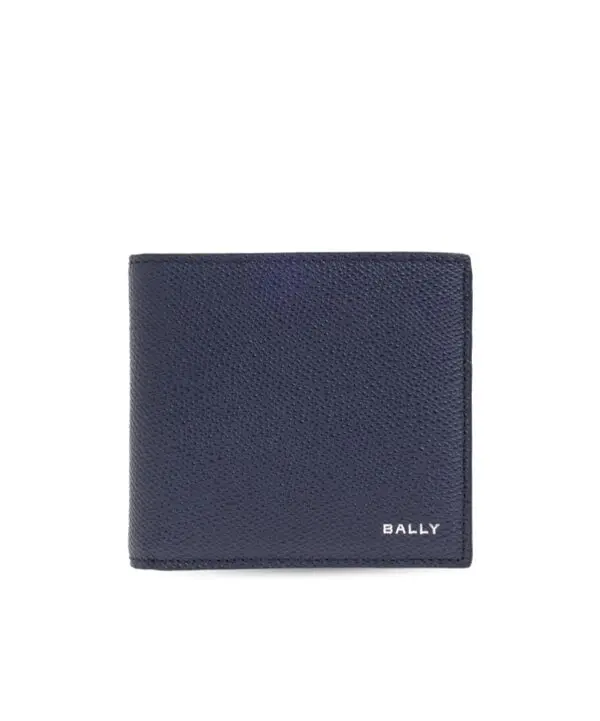Bally Logo Detailed Bi-fold Wallet - Blue