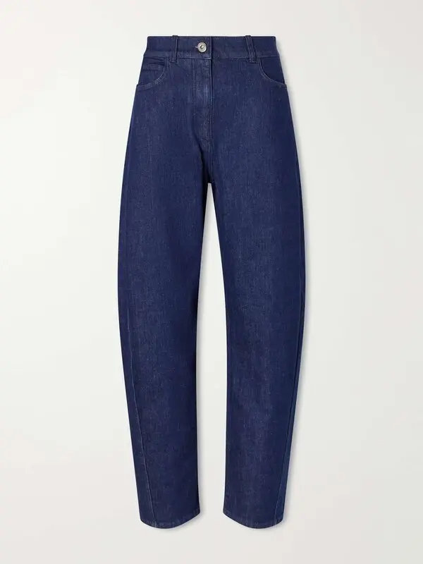 Another Tomorrow High-rise Organic Barrel-leg Jeans - Indigo