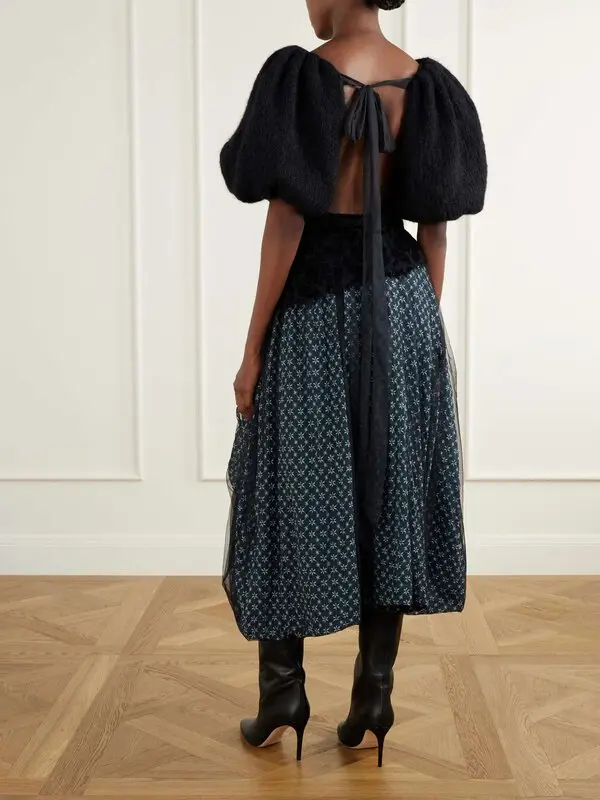 PAULINE DUJANCOURT Laia Lace-trimmed Knitted Blouse