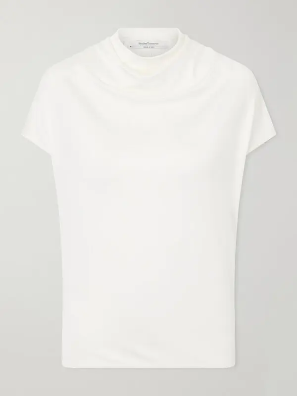 Another Tomorrow Draped Jersey Top